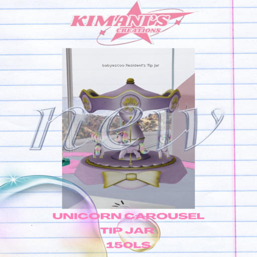 Second Life Marketplace - Unicorn Carousel Tip Jar - Purple